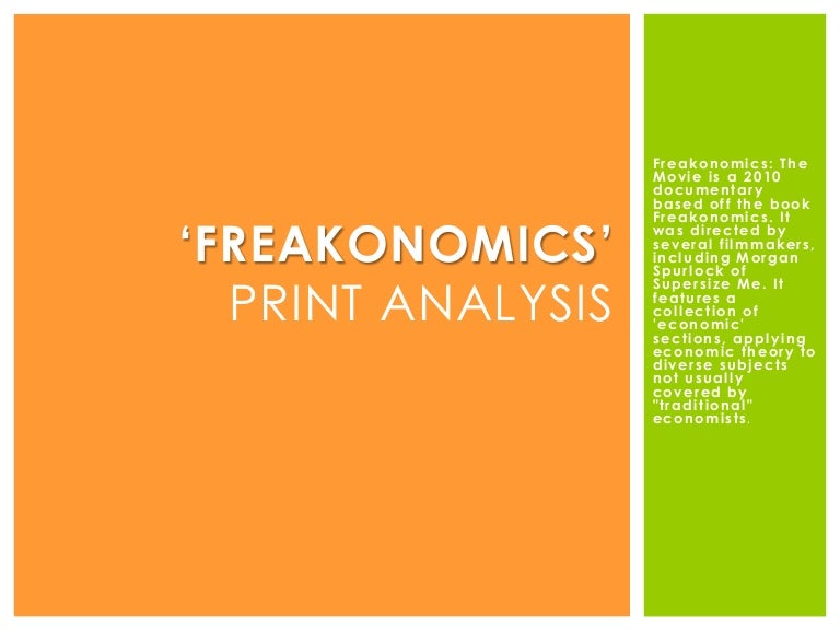 'Freakonomics' Print Analysis