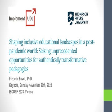 Shaping inclusive educational landscapes in a post-pandemic world ...