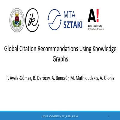 Global Citation Recommendations Using Knowledge Graphs | PPT