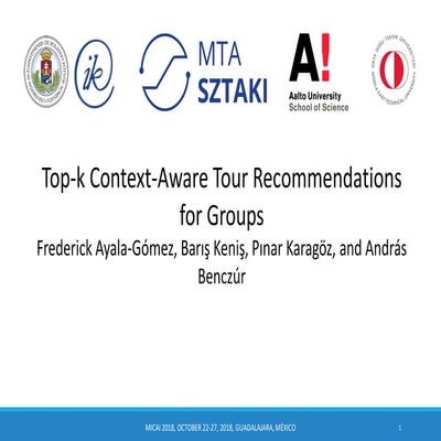 Top-k Context-Aware Tour Recommendations for Groups | PDF