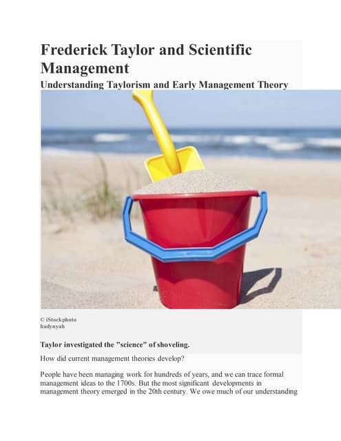 Taylor's Scientific Management Theory | PPT