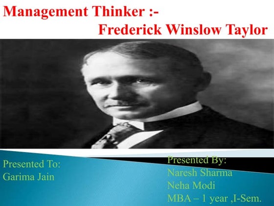Scientific management Theory By FW Taylor | PPTX | Business | Business ...