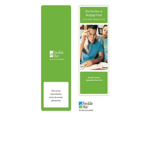 Fred Mac Mortgage Fraud Prevention Materials Ppt