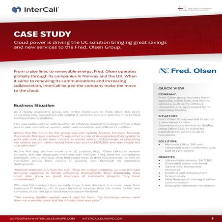 Fred olsen case study final version | PDF