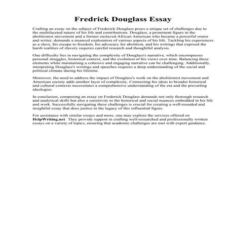 Fredrick Douglass Essay | PDF