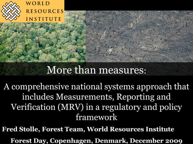 A comprehensive national systems approach that includes Measurements ...