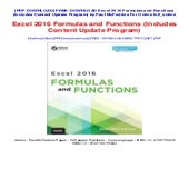 FREE~DOWNLOAD Excel 2016 Formulas and Functions (Includes Content ...