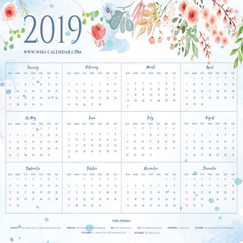 printable calendar 2019 | PPT