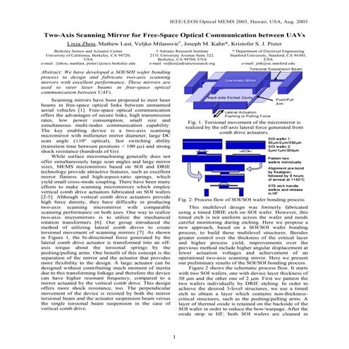 Two-Axis Scanning Mirror for Free-Space Optical Communication between ...
