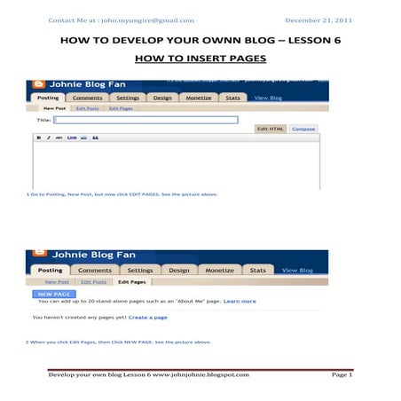 Free blog development lesson 6 | PDF