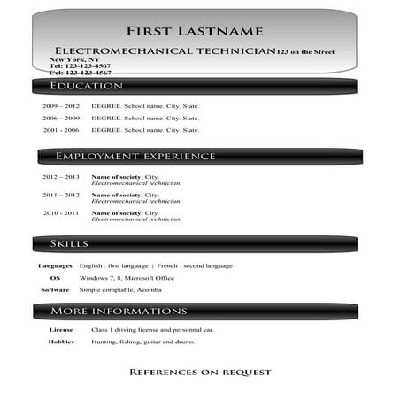 CV formate | DOC