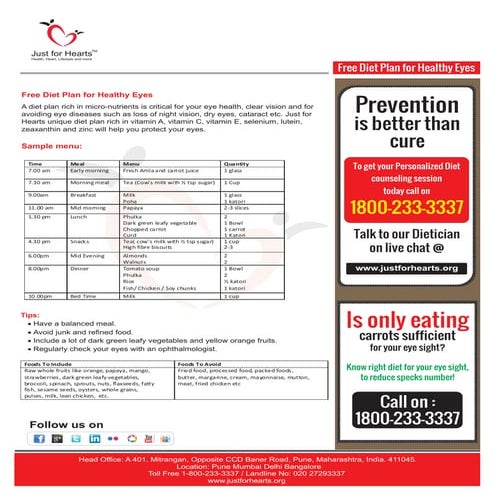 Free Diet Plan for Healthy Eyes | PDF