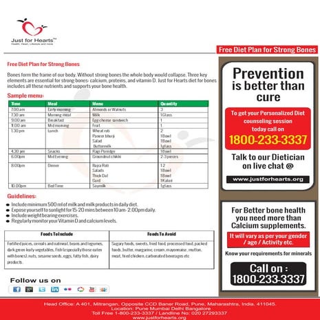 Free Diet Plan for strong bones | PDF