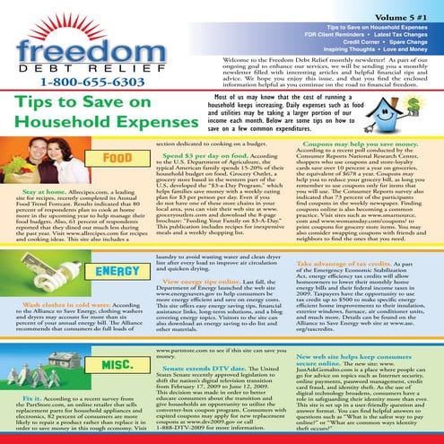 Freedom Debt Relief - Tips to Save on Household Expenses | PDF ...