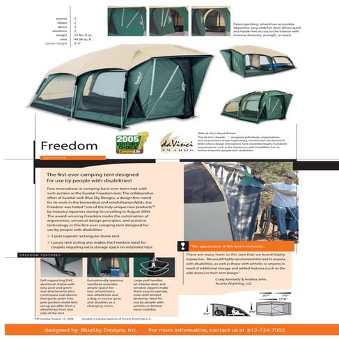 Freedom Eureka Tent by Blue Sky Designs | PDF