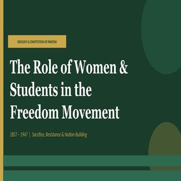 The Role of Women and Students in Pakistan's Freedom Movement ...