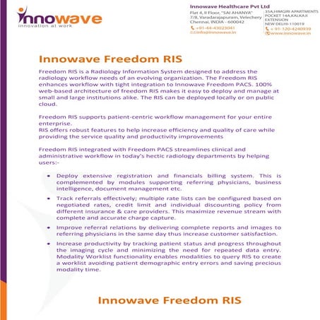 Freedom RIS - Radiology Information System | PDF