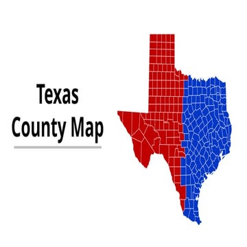 Free Editable Texas County Map to identify the MAP | PPTX