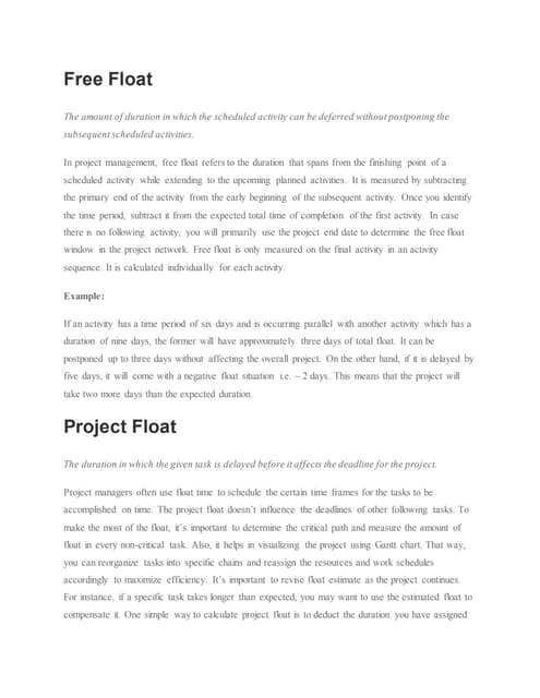 CPM Schedule Float.pptx