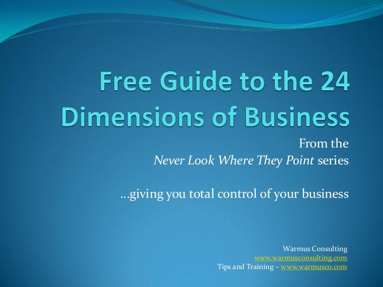 Free guide to the 24 dimensions of business
