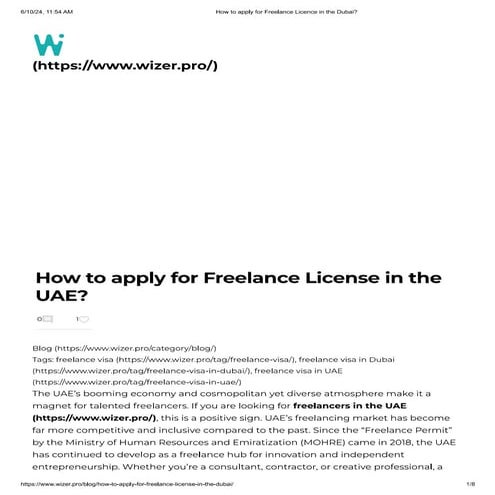 Apply for a freelance license in UAE | Wizer | PDF