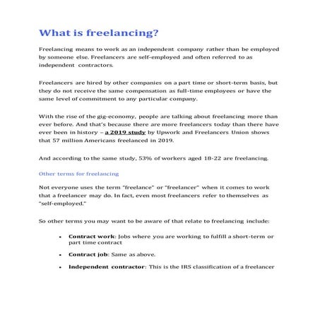 what is Freelancing ? how i start freelancing? | DOCX