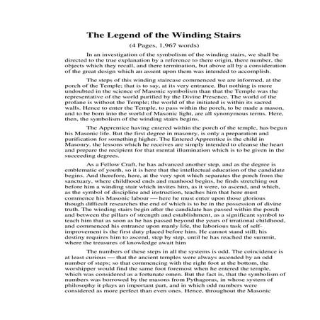 Freemasonry 076 the legend of the winding stairs | PDF