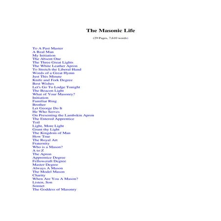 Freemasonry 081 the masonic life poems- | PDF