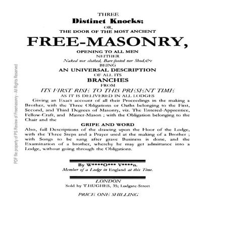 Freemasonry 155 three distinct knocks-1760 | PDF