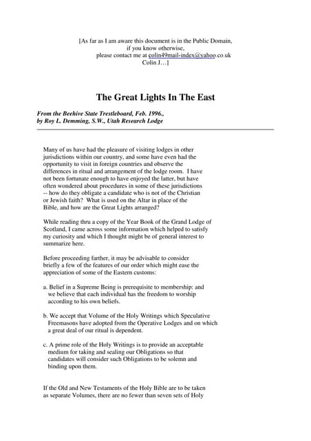 Freemasonry 187 masonic etiquette | PDF