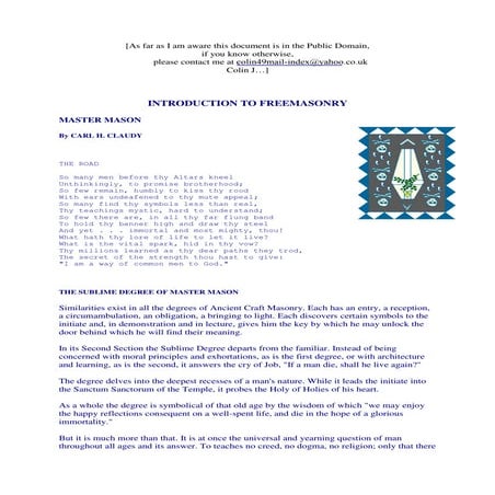 Freemasonry 184 Introduction To Freemasonry Mm Pdf