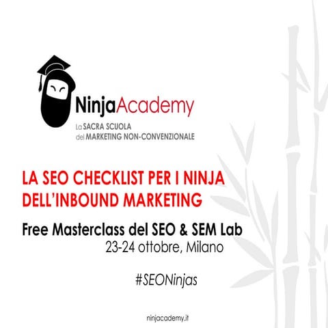 La SEO checklist per i Ninja dell'Inbound Marketing: Scopri il Corso ...