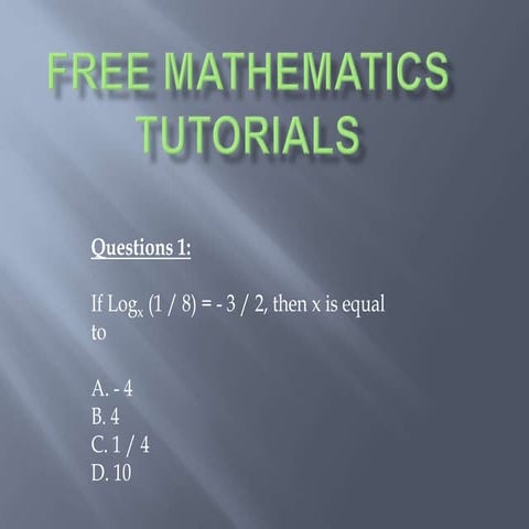 Free mathematics tutorials | PPT