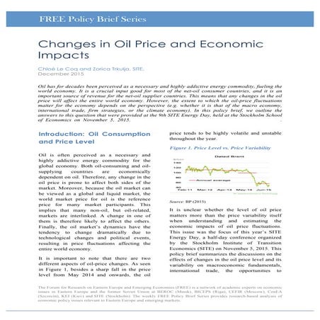 Changes in Oil Price and Economic Impacts | PDF