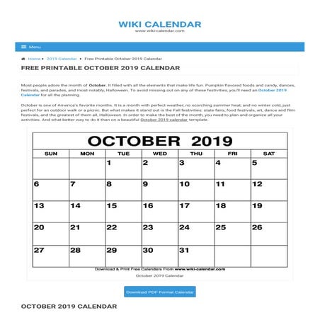 Free Printable November 2019 Calendar - Wiki Calendar | PDF