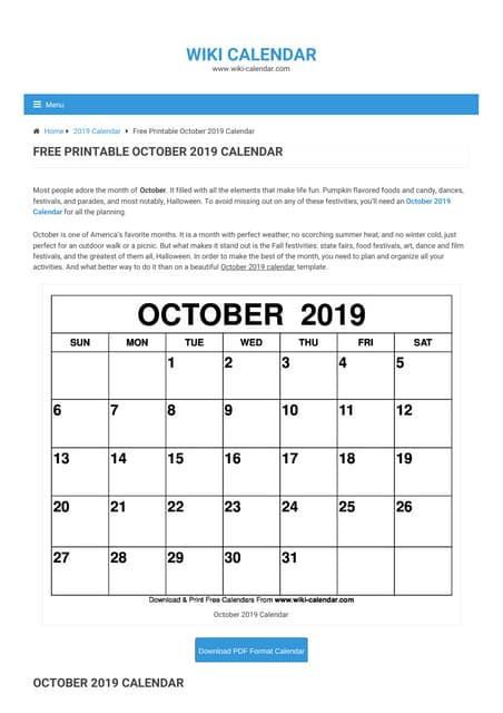 Free Printable November 2019 Calendar - Wiki Calendar | PDF