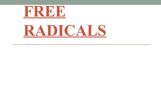 Free Radical Reaction and It's Type | PPT