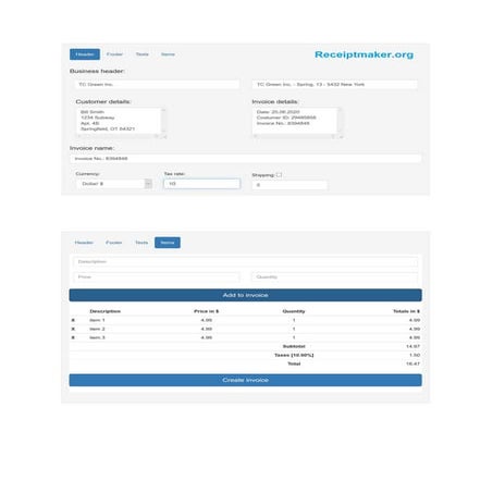 Free receipt maker | PDF
