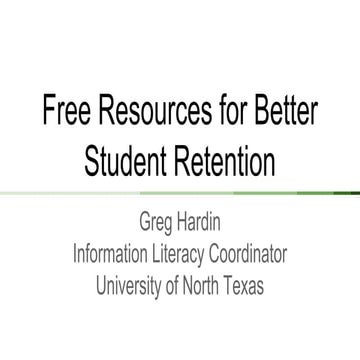 Free Resources for Better Student Retention | PPT