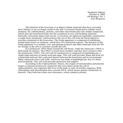 Ap biology free response questions | DOC