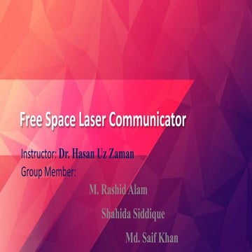Free space laser communicator | PPTX