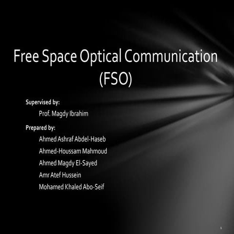 Free Space Optical Communication Pptx