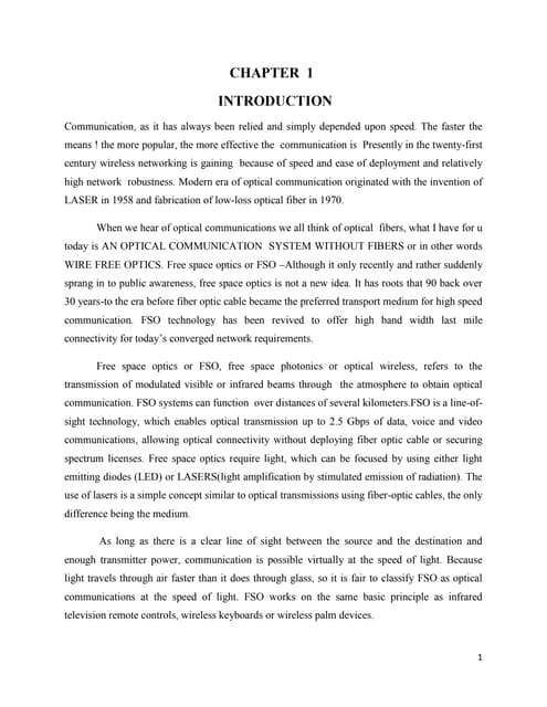 Free space optical communication system | PPT