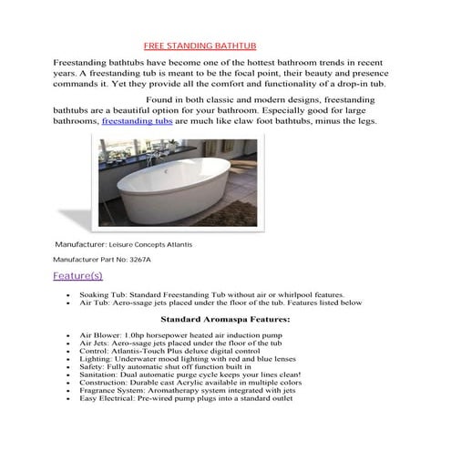 Free Standing Bathtub | PDF