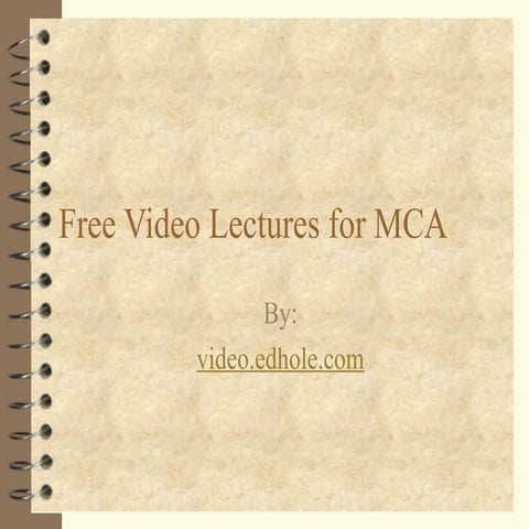 Free video lectures for mca | PPT