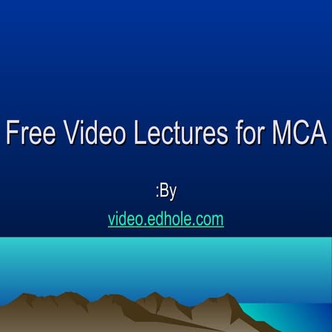 Free video lectures for mca