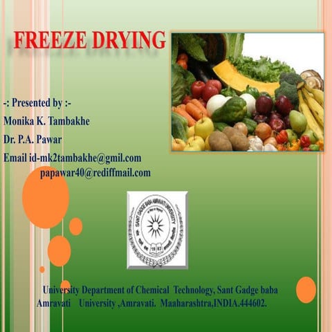 Freeze drying ppt | PPSX