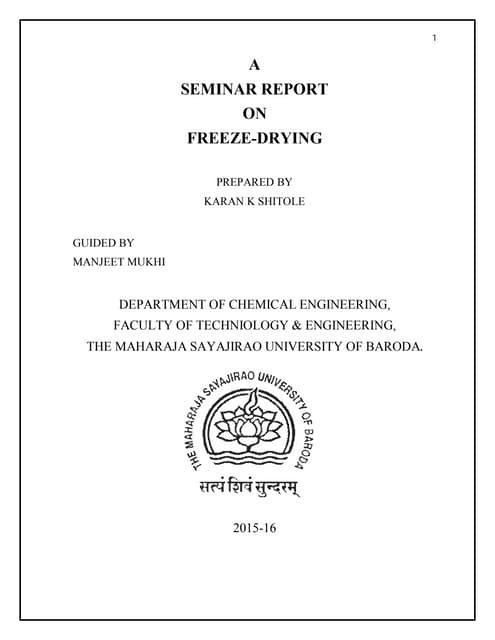 Emerging Technologies In Freeze Drying - Introduction to BPS | PPT