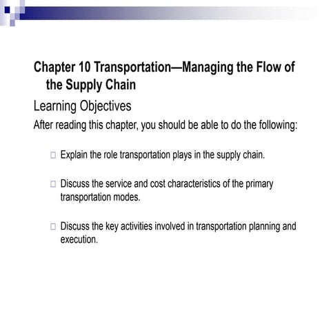 FREIGHT TRANSPORTATION IN SUPPLY CHAIN MANAGEMENT | PPT
