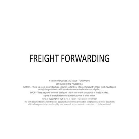 Freight forwarding | PPTX